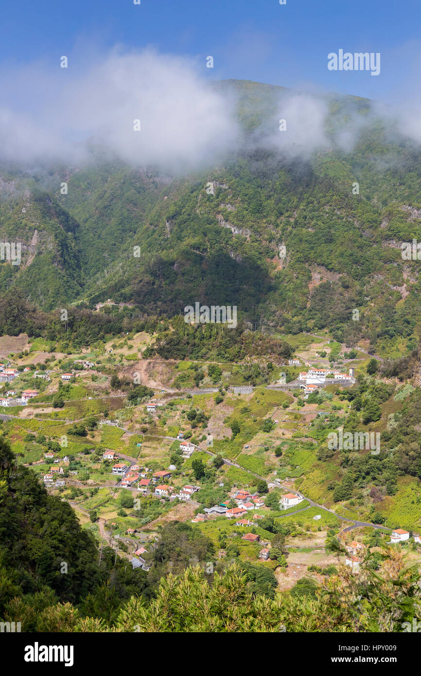 Landscape near Cruzinhas seen from Rua da Bela Vista, Madeira, Portugal ...