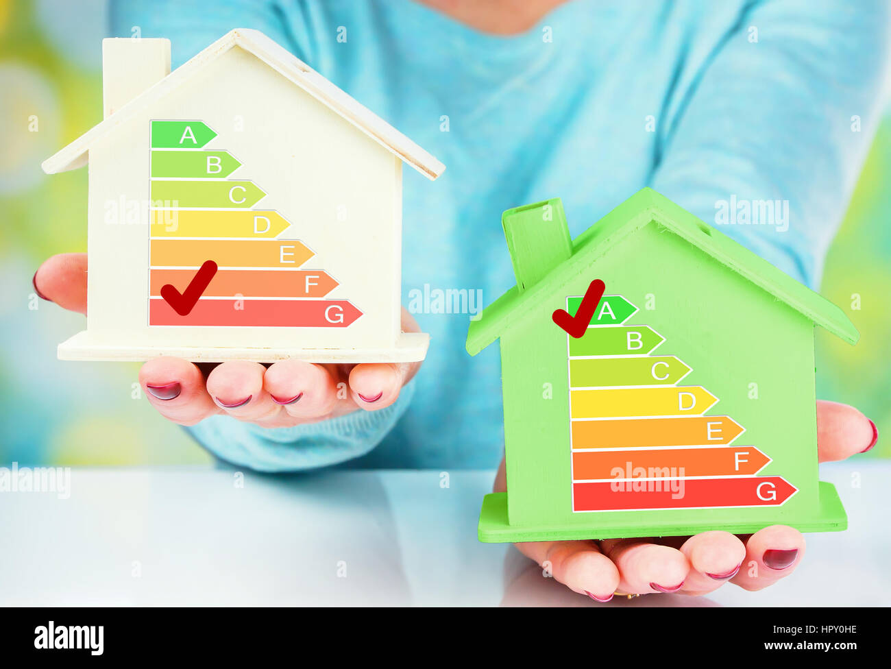 concept comparison between normal house and low consumption house with ...