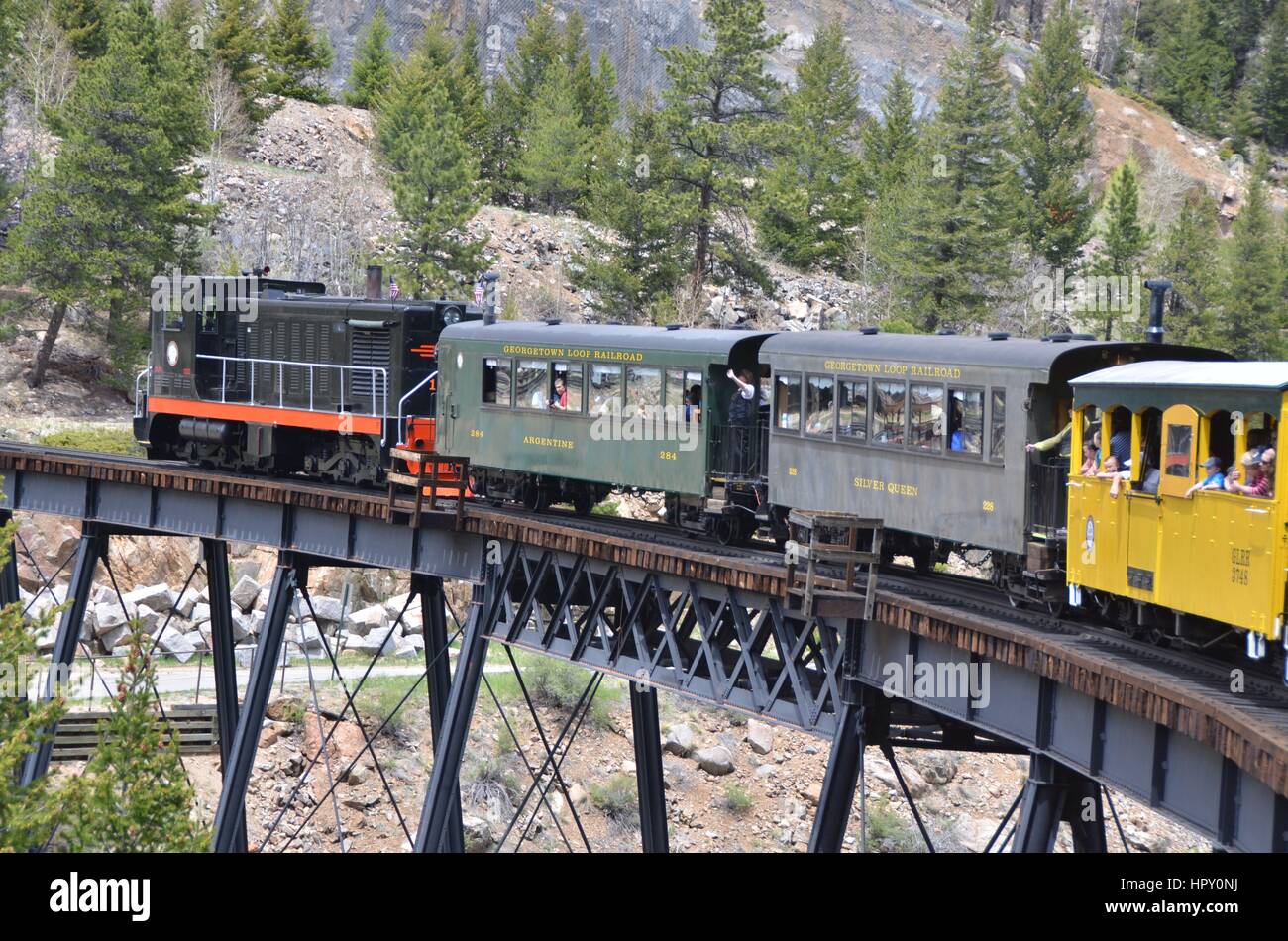 Trestle Bridge Railroad Bridge Locomotive High Resolution Stock ...