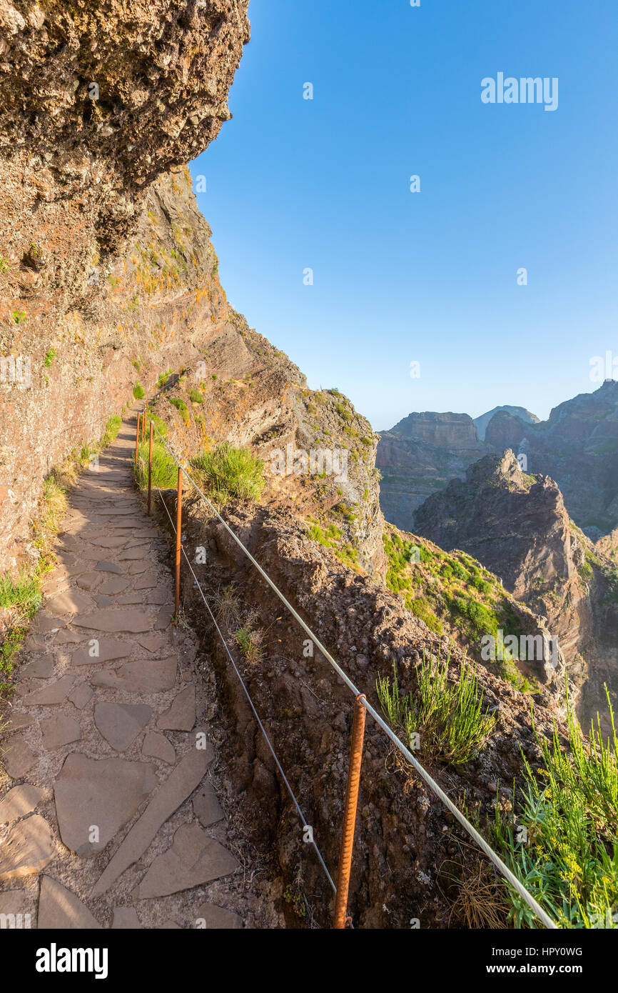Pico do Cidrao and Pico do Gato seen from hiking trail from Pico do ...
