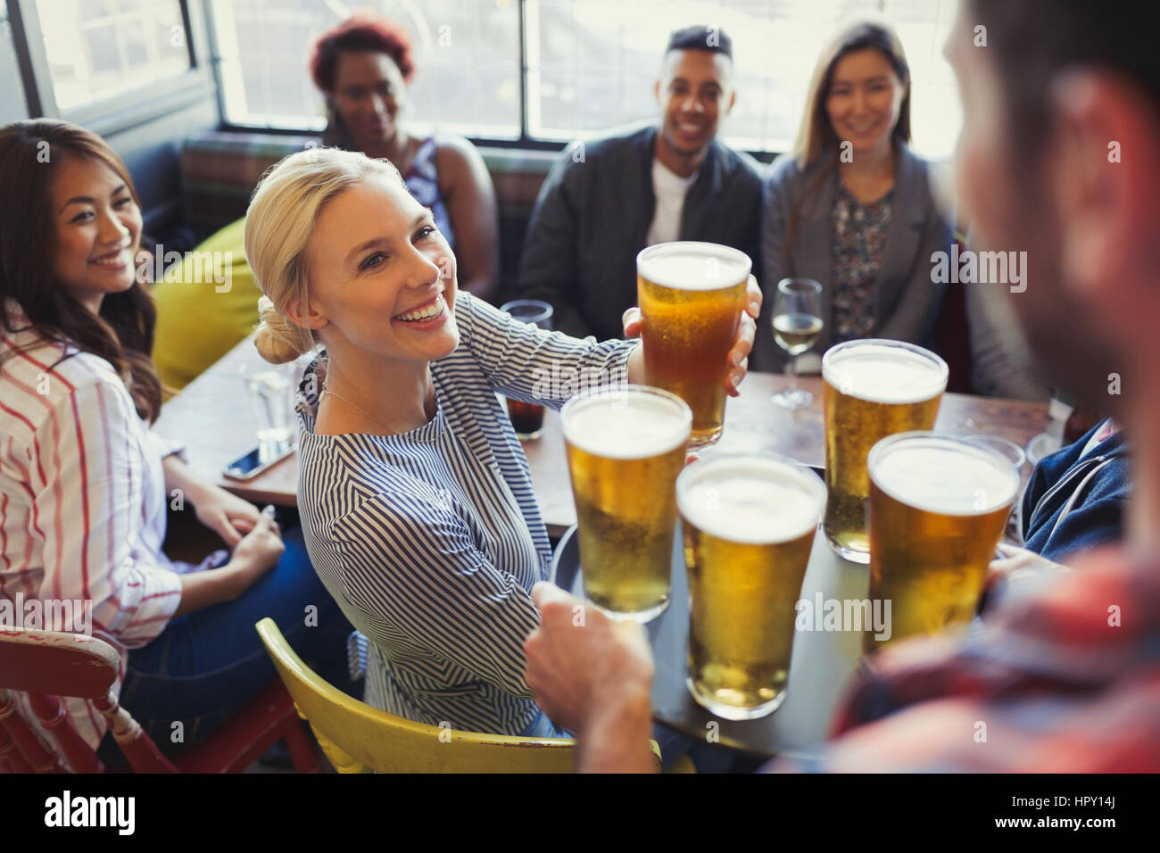 Beers on tray hi-res stock photography and images - Alamy