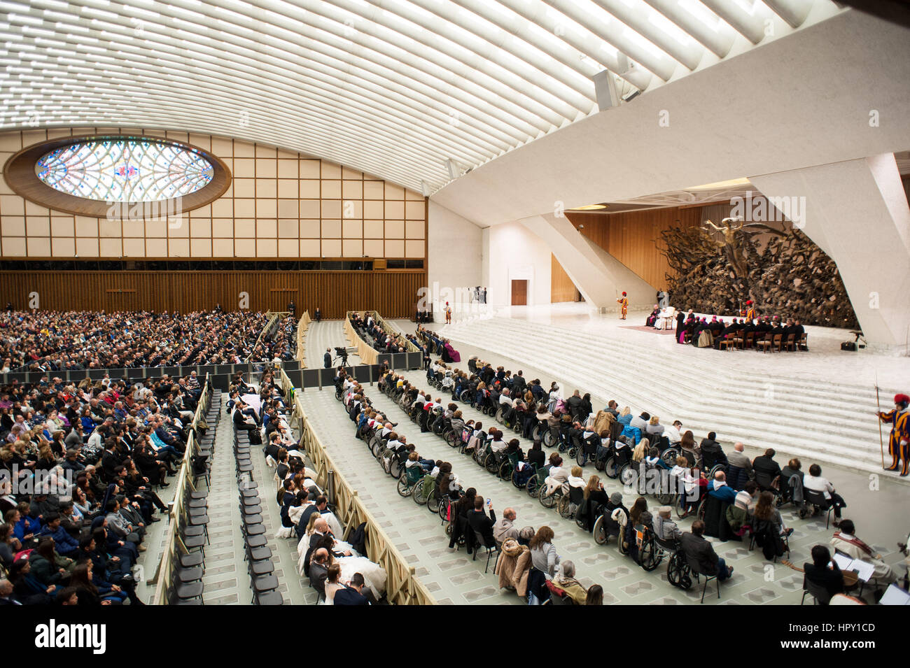 Pope Francis speaks during his weekly audience at the Paul VI Hall at ...