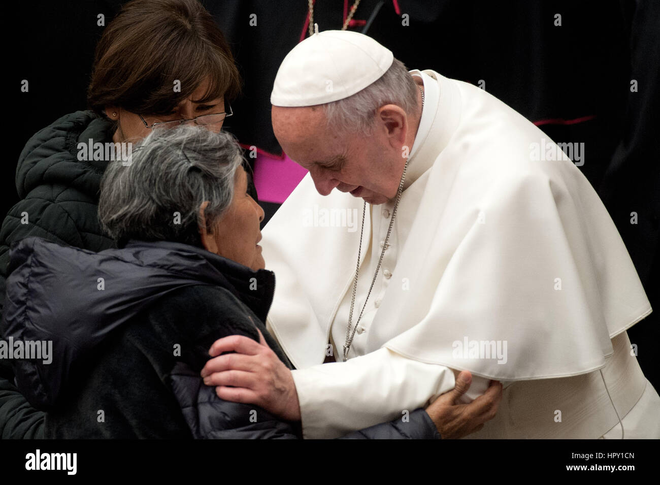 Pope Francis blesses during the weekly audience at the Paul VI Hall at ...