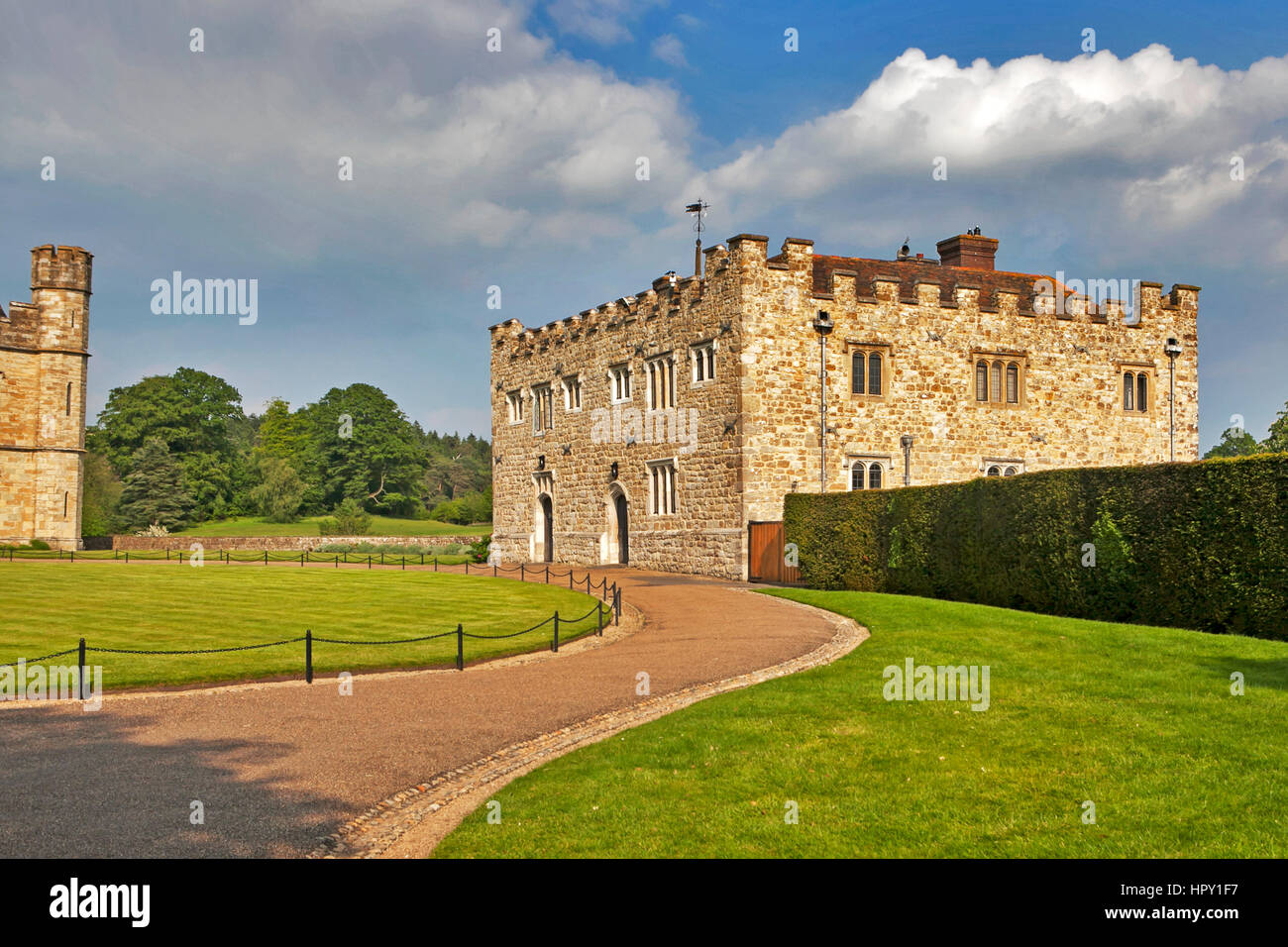 The majestic Leeds castle situated in the Kent region of England Stock ...
