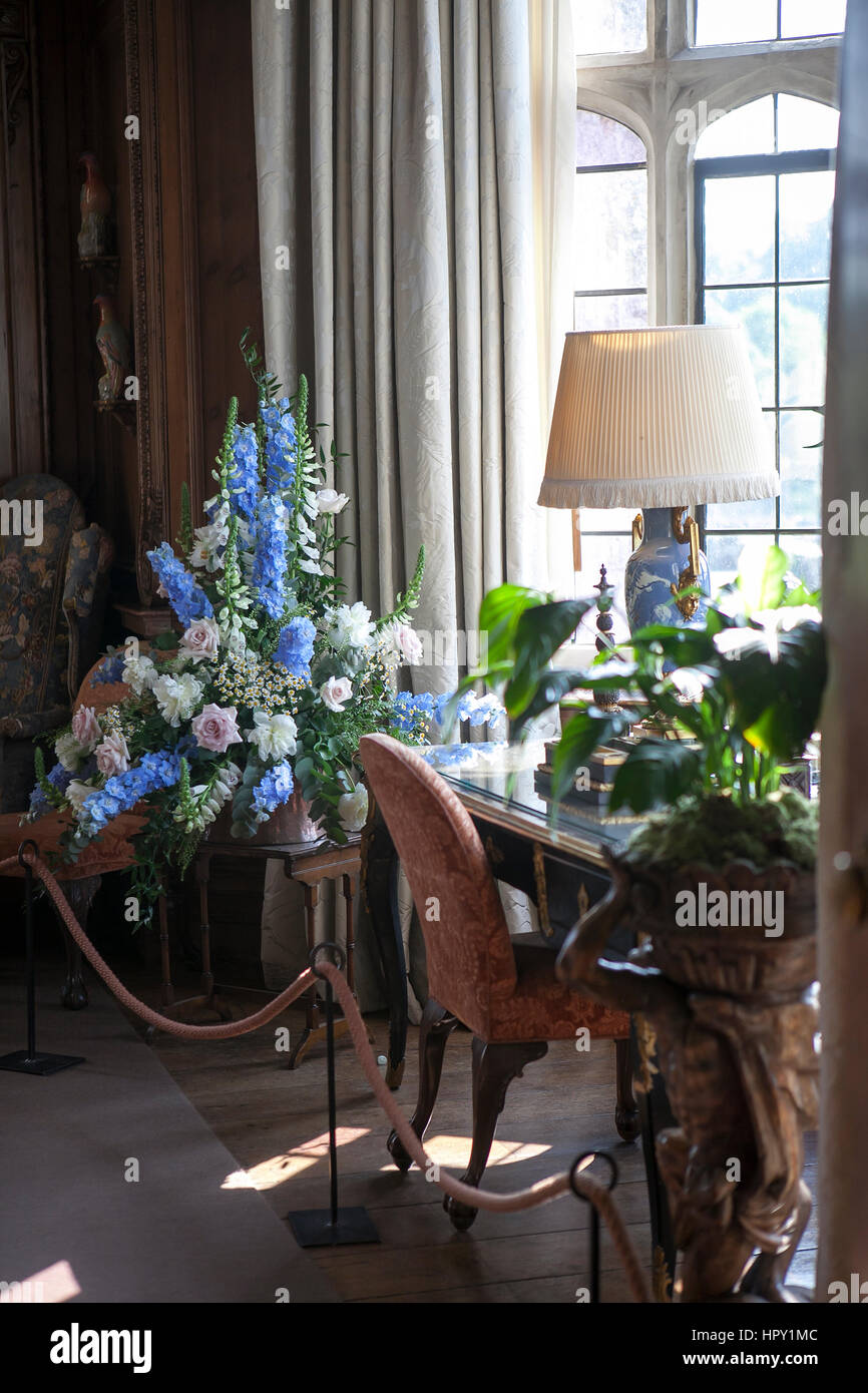 LONDON, ENGLAND - JULY 12, 2016 Typical interior of English castle ...