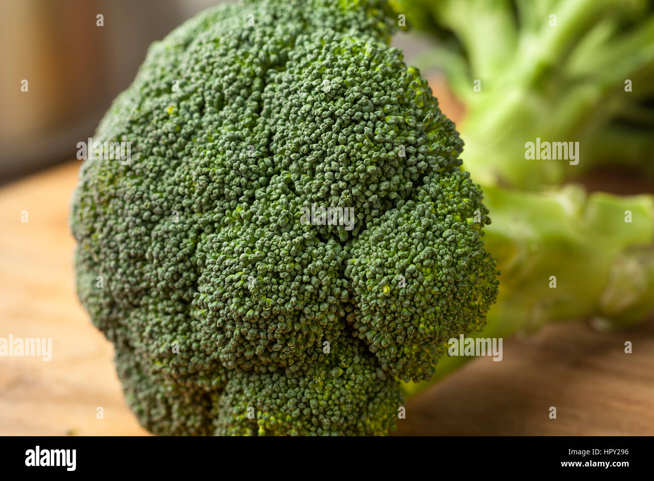 Fresh green organic broccoli close up Stock Photo - Alamy
