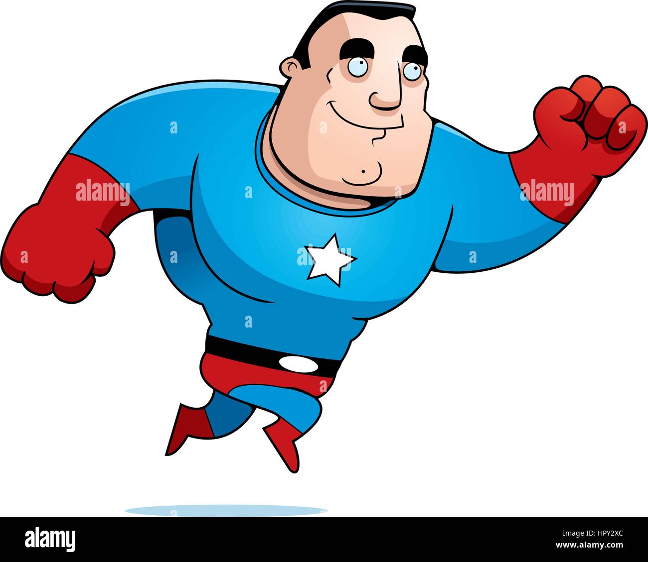 A happy cartoon superhero jumping and smiling Stock Vector Image & Art ...