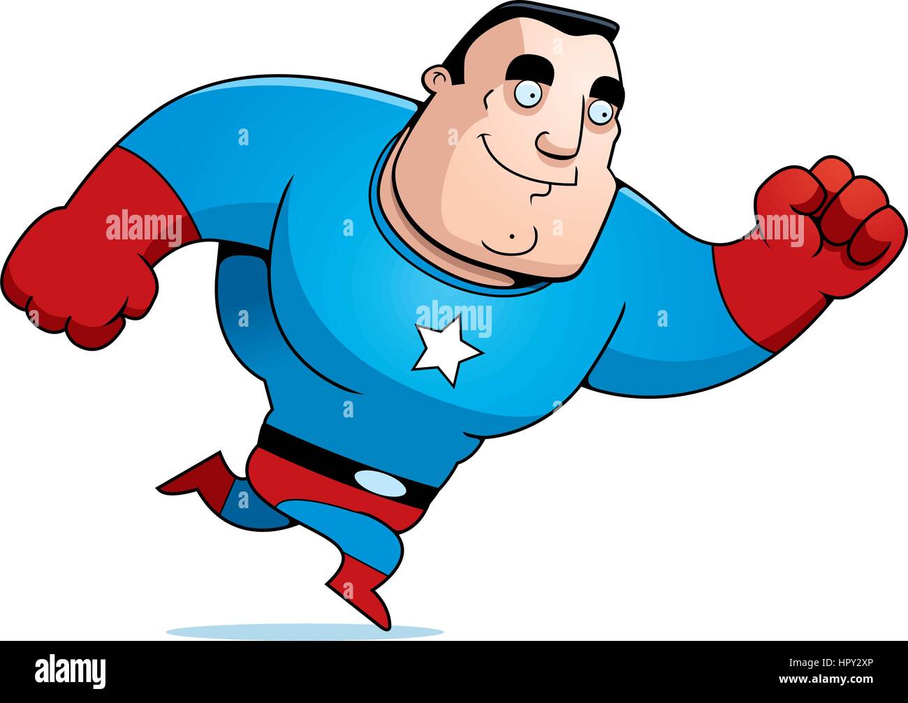 A happy cartoon superhero running and smiling Stock Vector Image & Art ...
