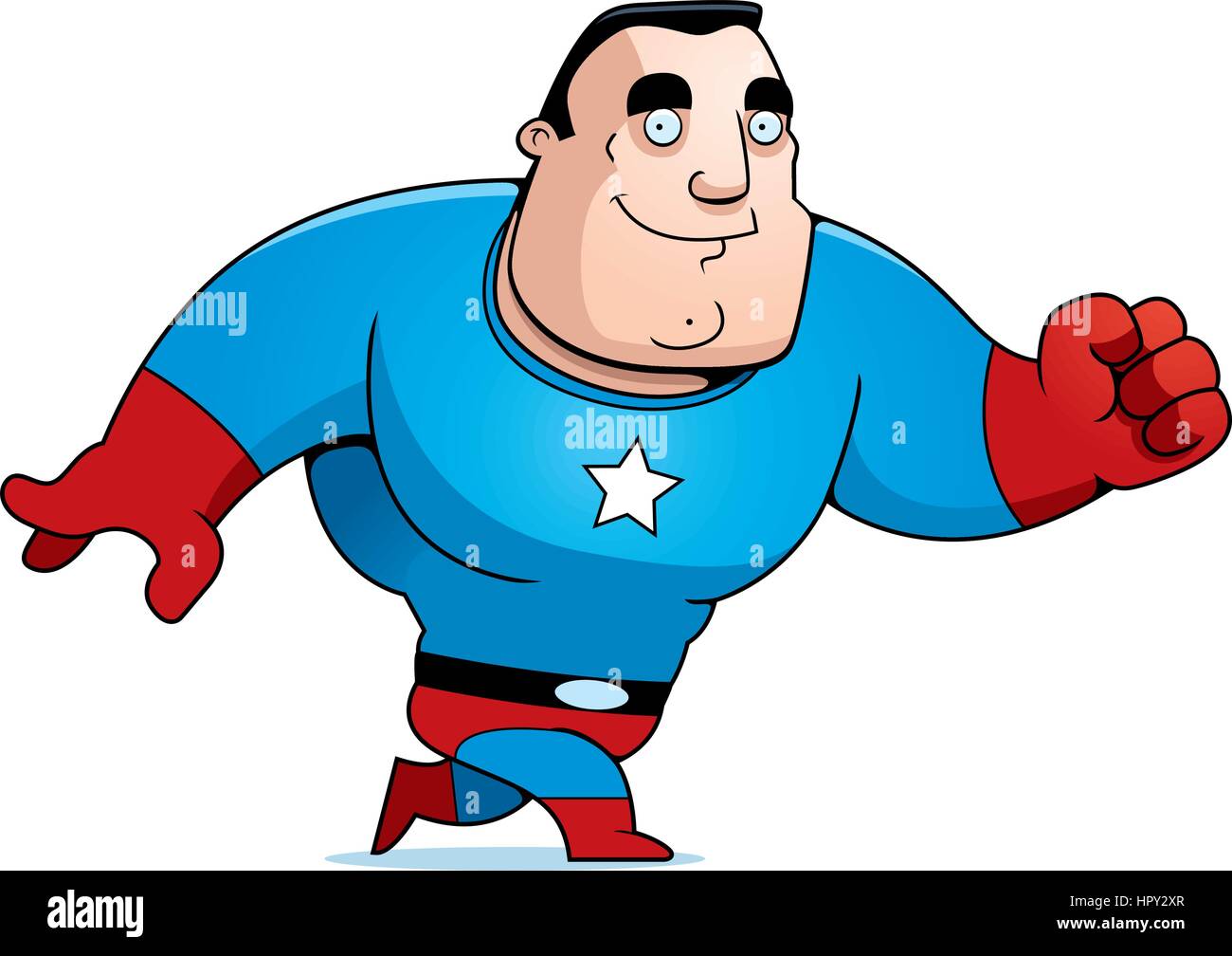 A happy cartoon superhero walking and smiling Stock Vector Image & Art ...