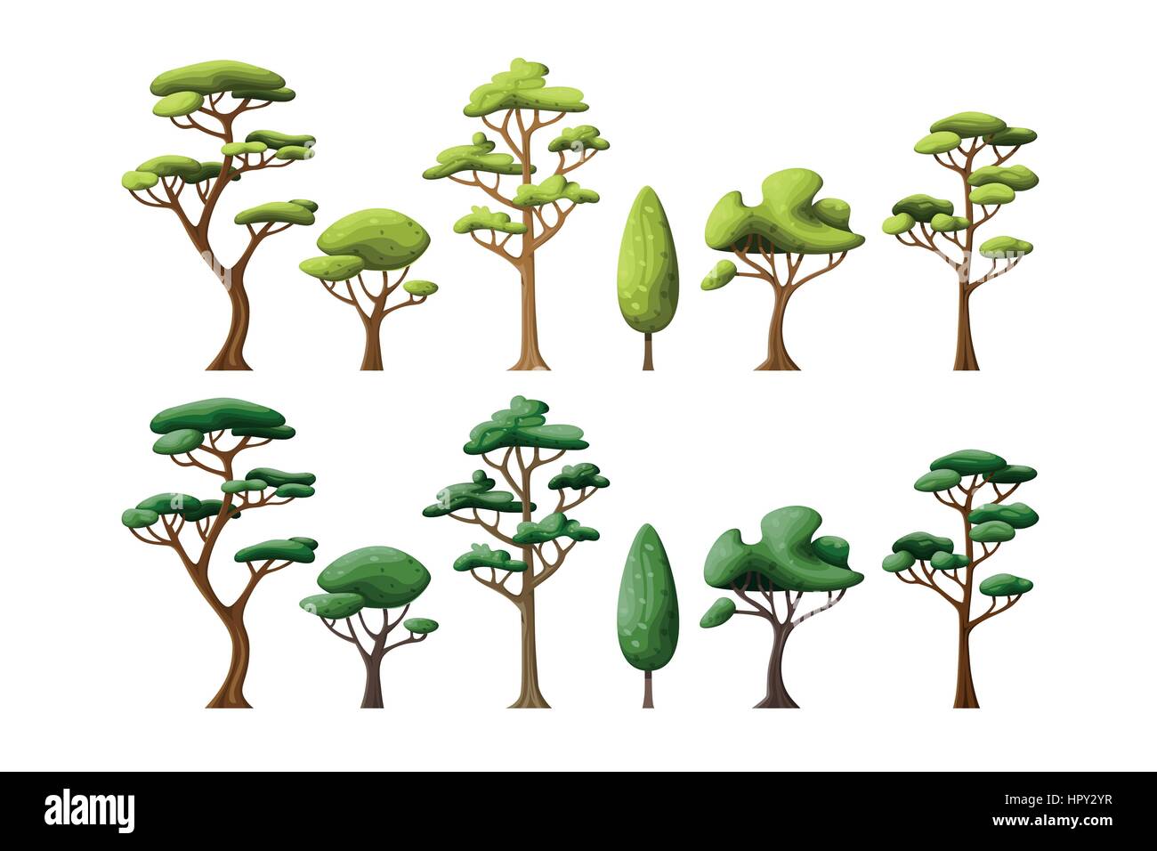 Set with some different trees Stock Vector Image & Art - Alamy