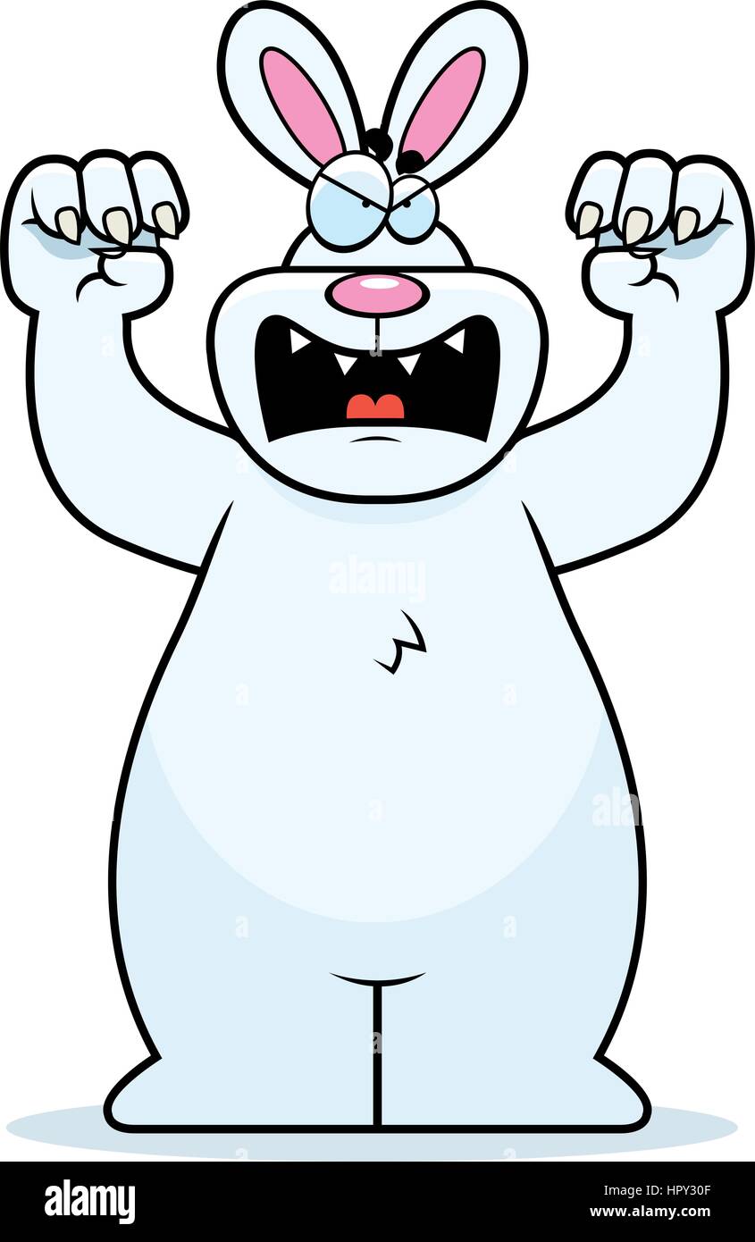 A cartoon rabbit with claws out ready to attack Stock Vector Image ...