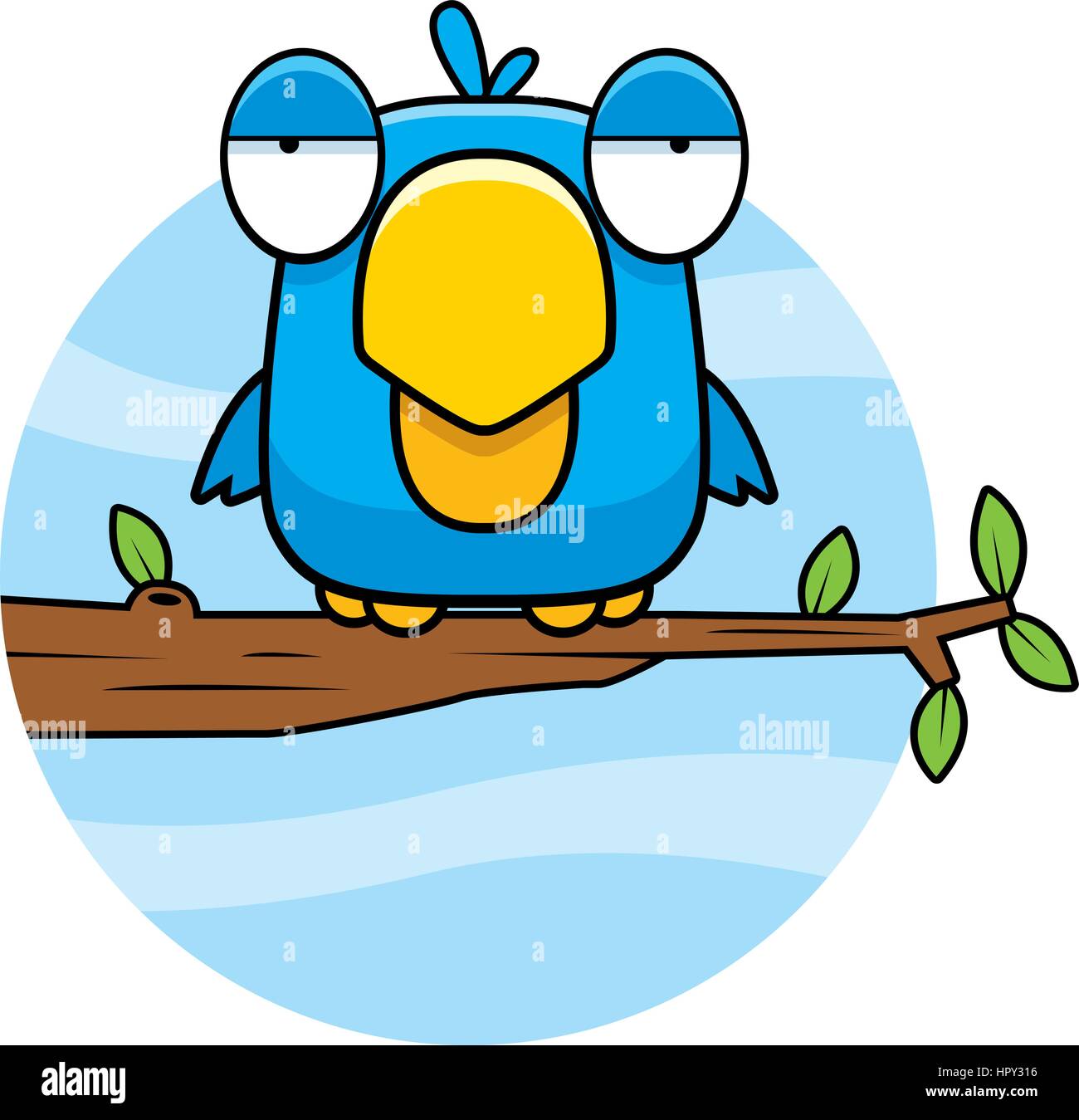 A cartoon blue bird sitting in a tree Stock Vector Image & Art - Alamy