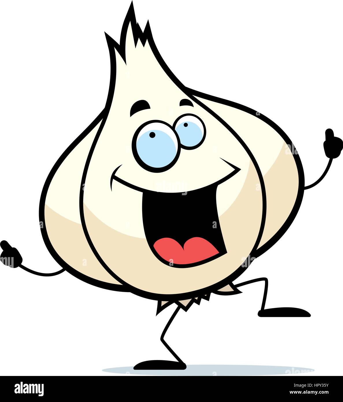 Cartoon garlic bulb smiling happy Stock Vector Images - Alamy