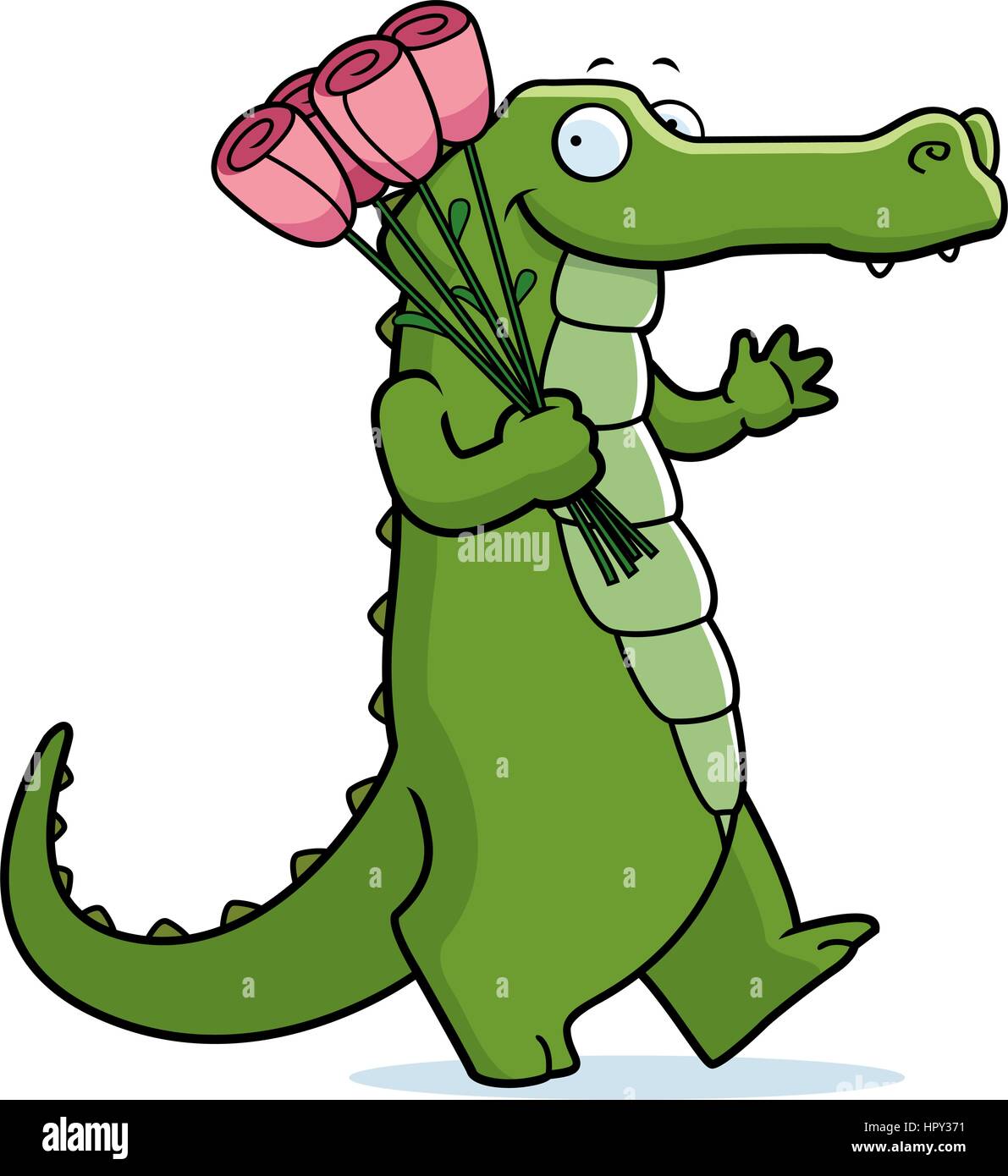Alligator with flowers Stock Vector Images - Alamy