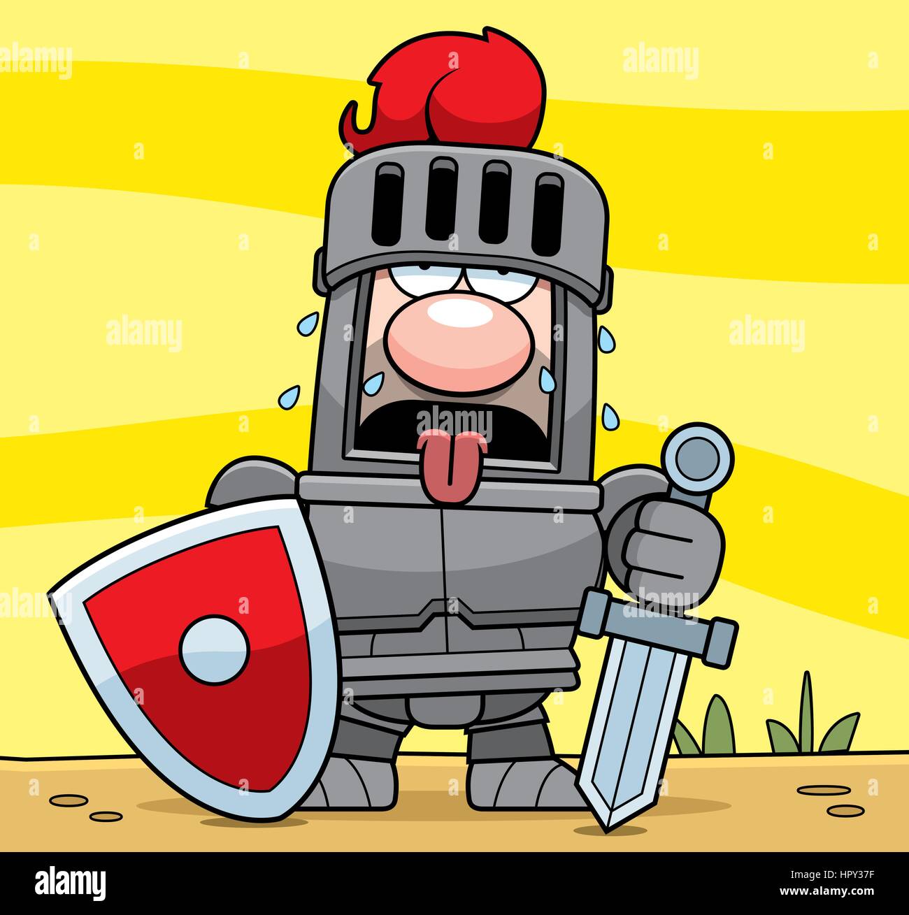 A cartoon knight tired in the hot sun Stock Vector Image & Art - Alamy