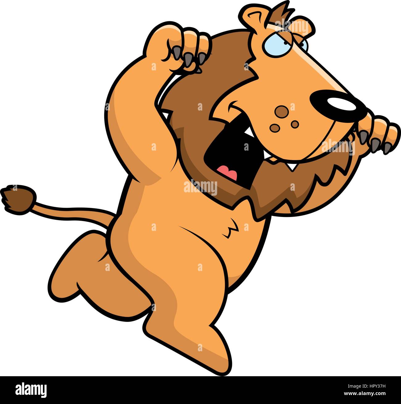 A cartoon lion running to attack with claws out Stock Vector Image ...