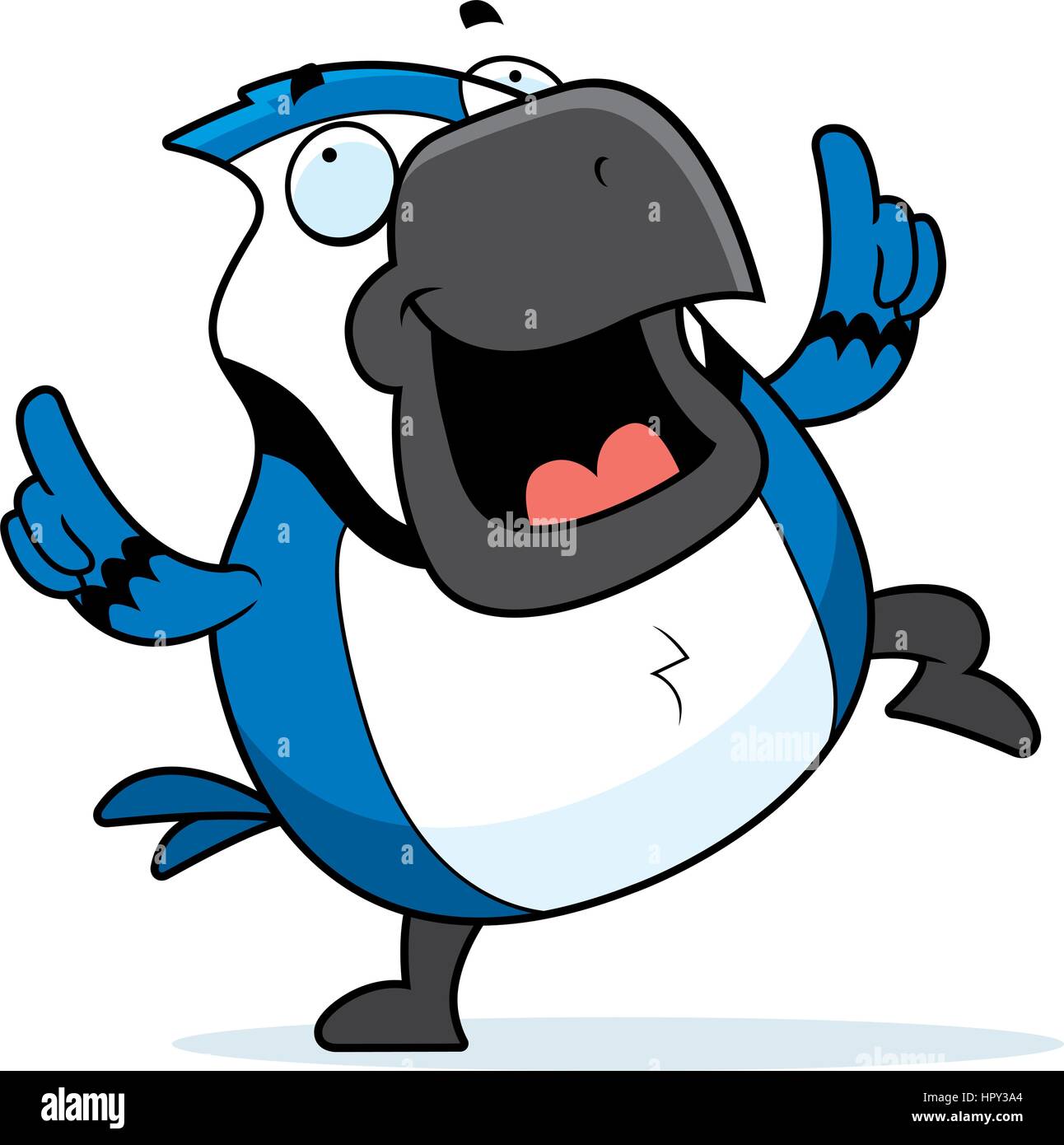 A happy cartoon blue jay dancing and smiling Stock Vector Image & Art ...