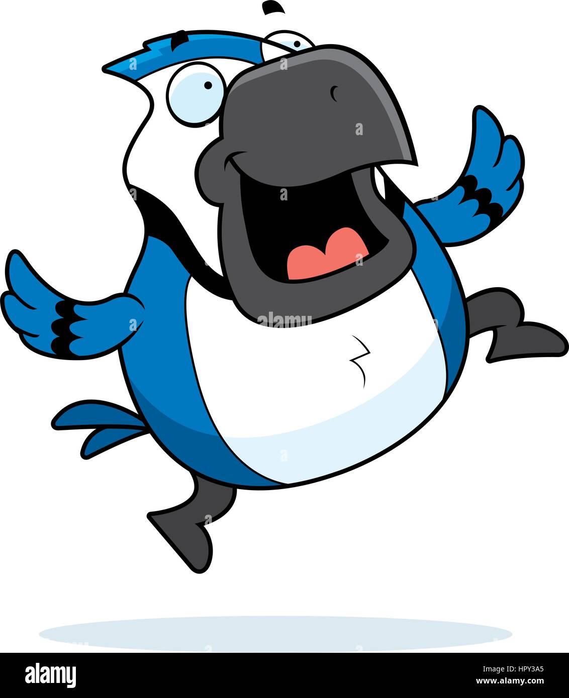 A happy cartoon blue jay jumping and smiling Stock Vector Image & Art ...