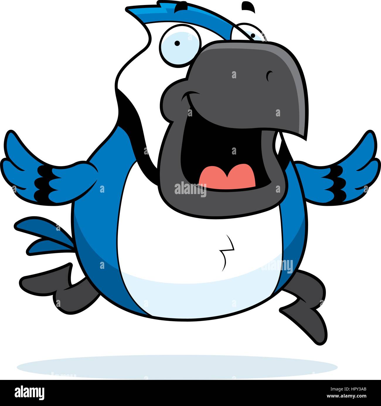 A happy cartoon blue jay running and smiling Stock Vector Image & Art ...