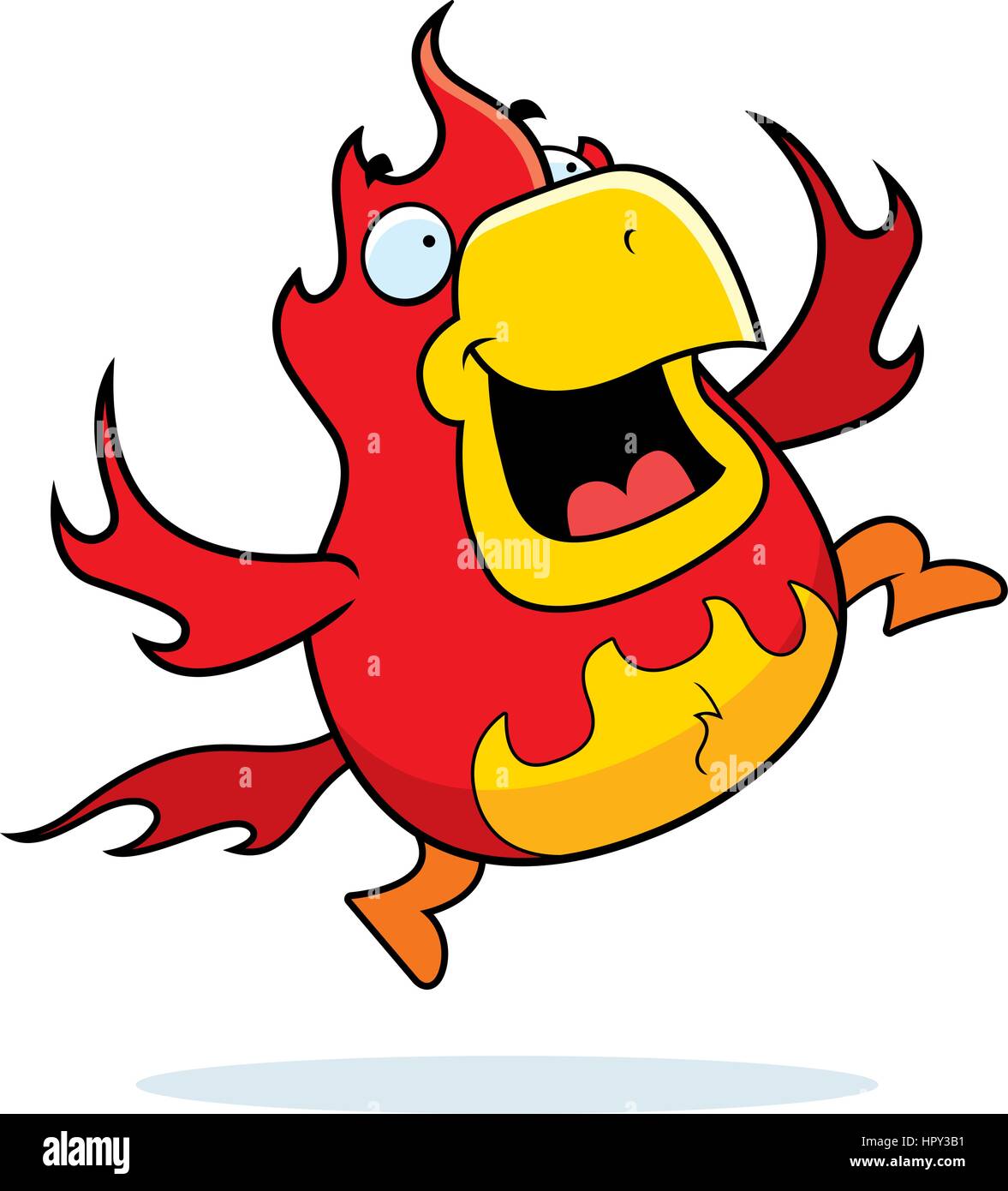 A happy cartoon phoenix jumping and smiling Stock Vector Image & Art ...
