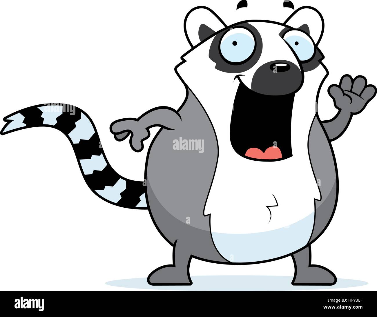A happy cartoon lemur waving and smiling Stock Vector Image & Art - Alamy