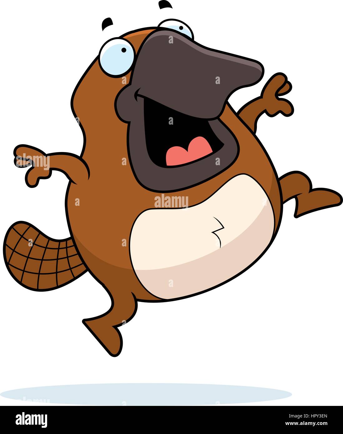 A happy cartoon platypus jumping and smiling Stock Vector Image & Art ...