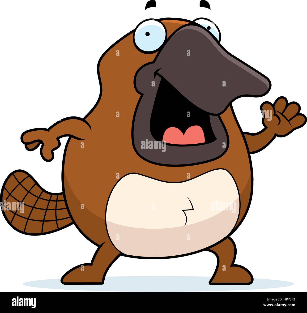 A happy cartoon platypus waving and smiling Stock Vector Image & Art ...