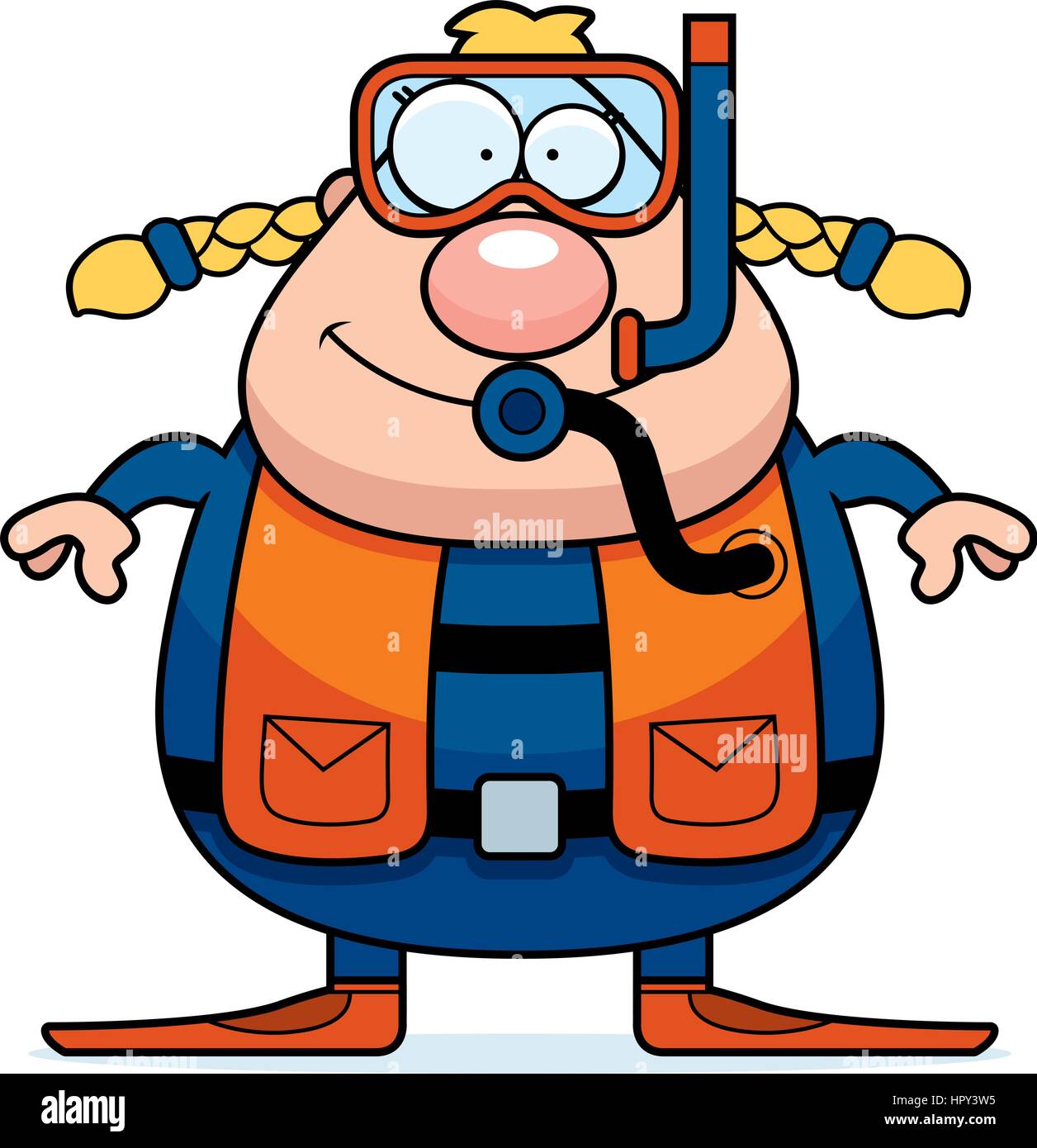 A cartoon scuba diver standing and smiling Stock Vector Image & Art - Alamy