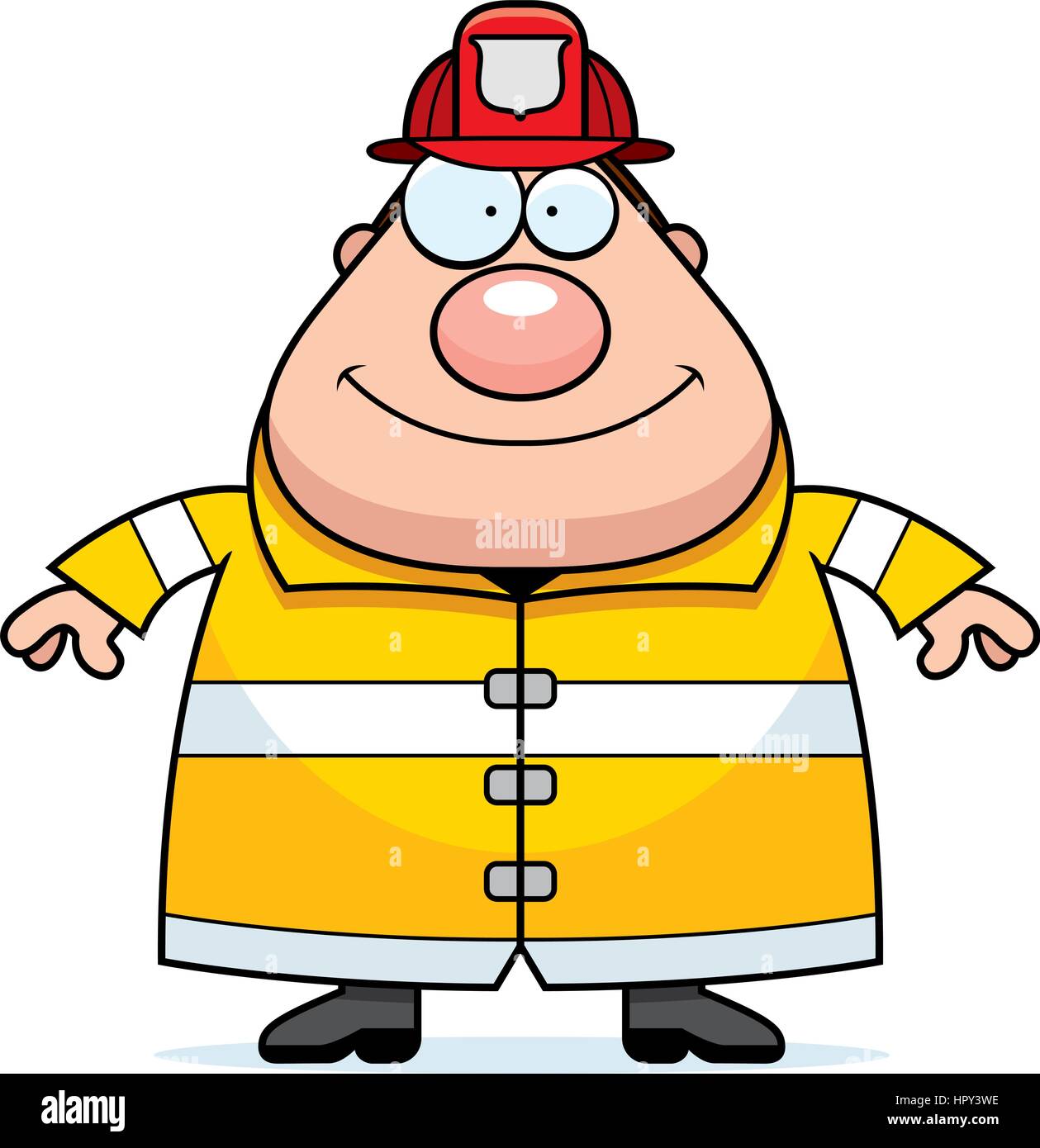 A cartoon fireman standing and smiling Stock Vector Image & Art - Alamy