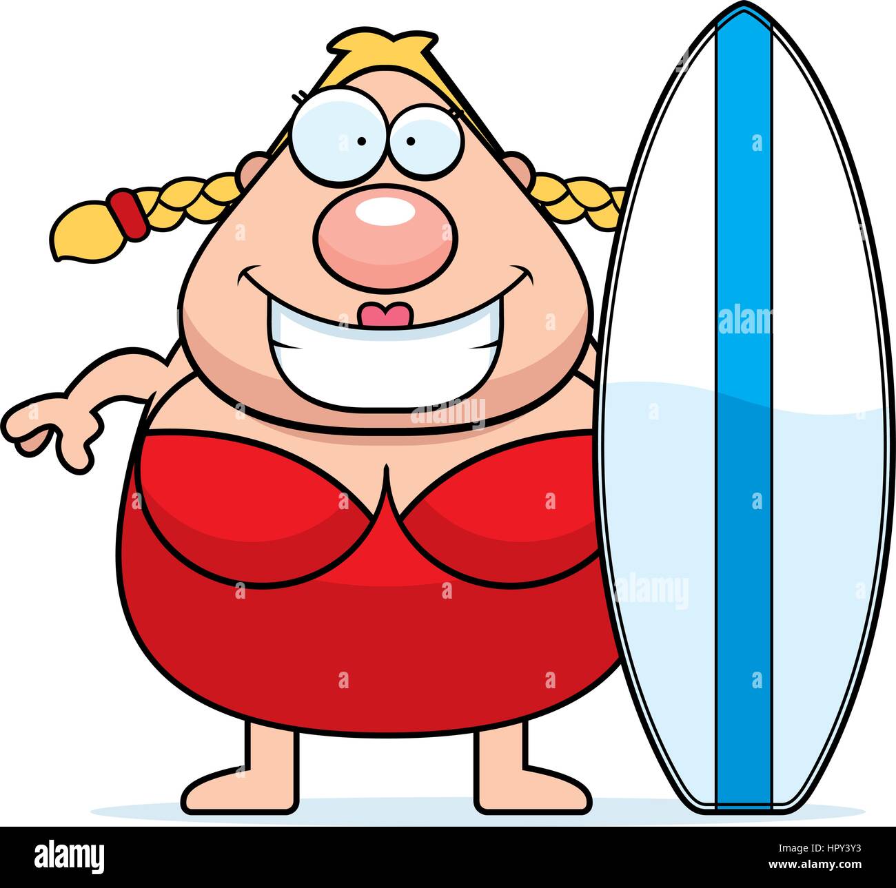 Smiling woman surfing on Stock Vector Images - Alamy
