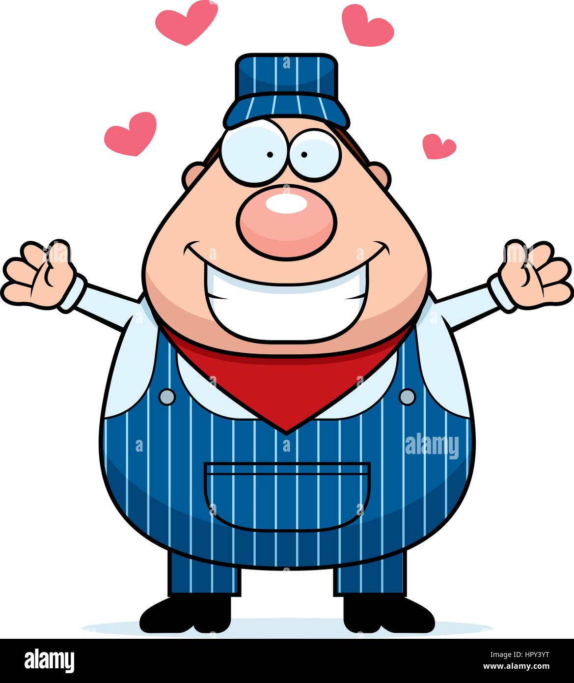A cartoon train conductor ready to give a hug Stock Vector Image & Art ...