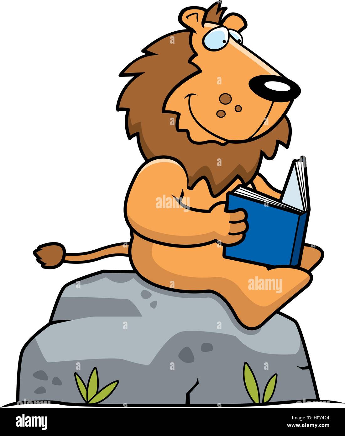 Lion Reading A Book Clipart