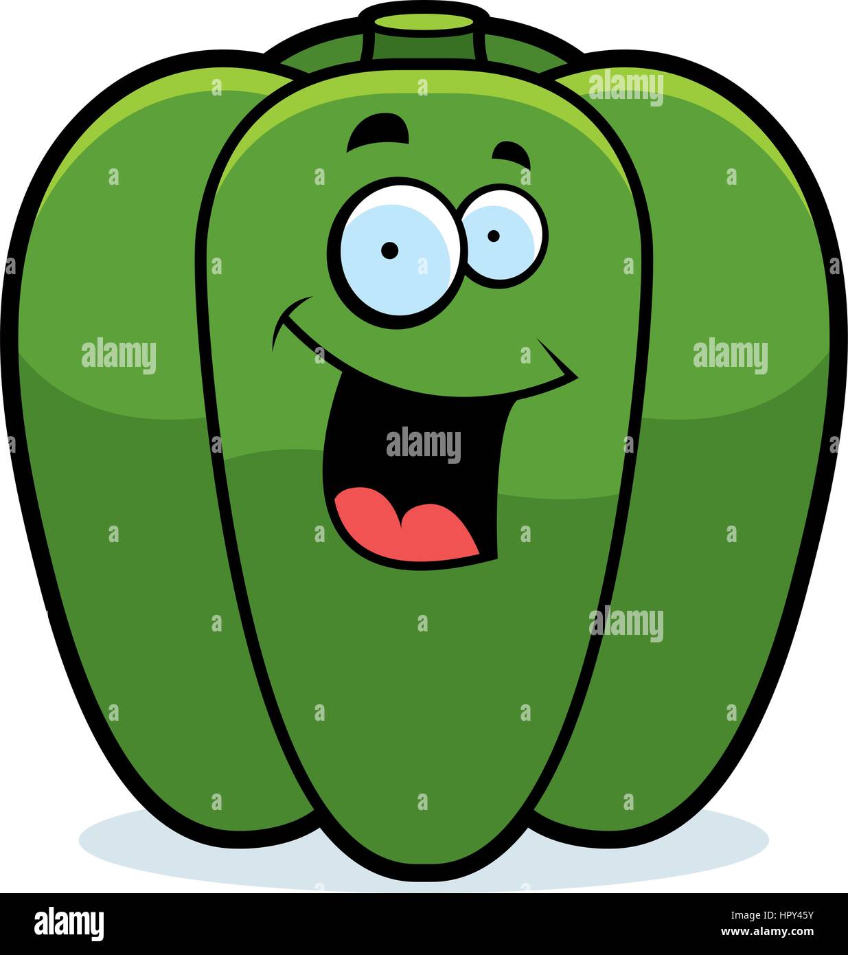 A cartoon green bell pepper smiling and happy Stock Vector Image & Art ...