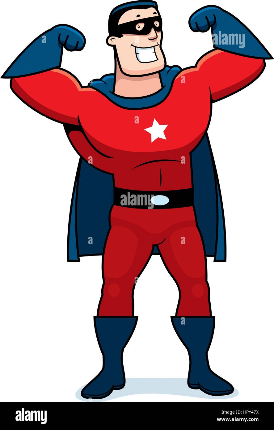 A cartoon superhero man in a red costume Stock Vector Image & Art - Alamy