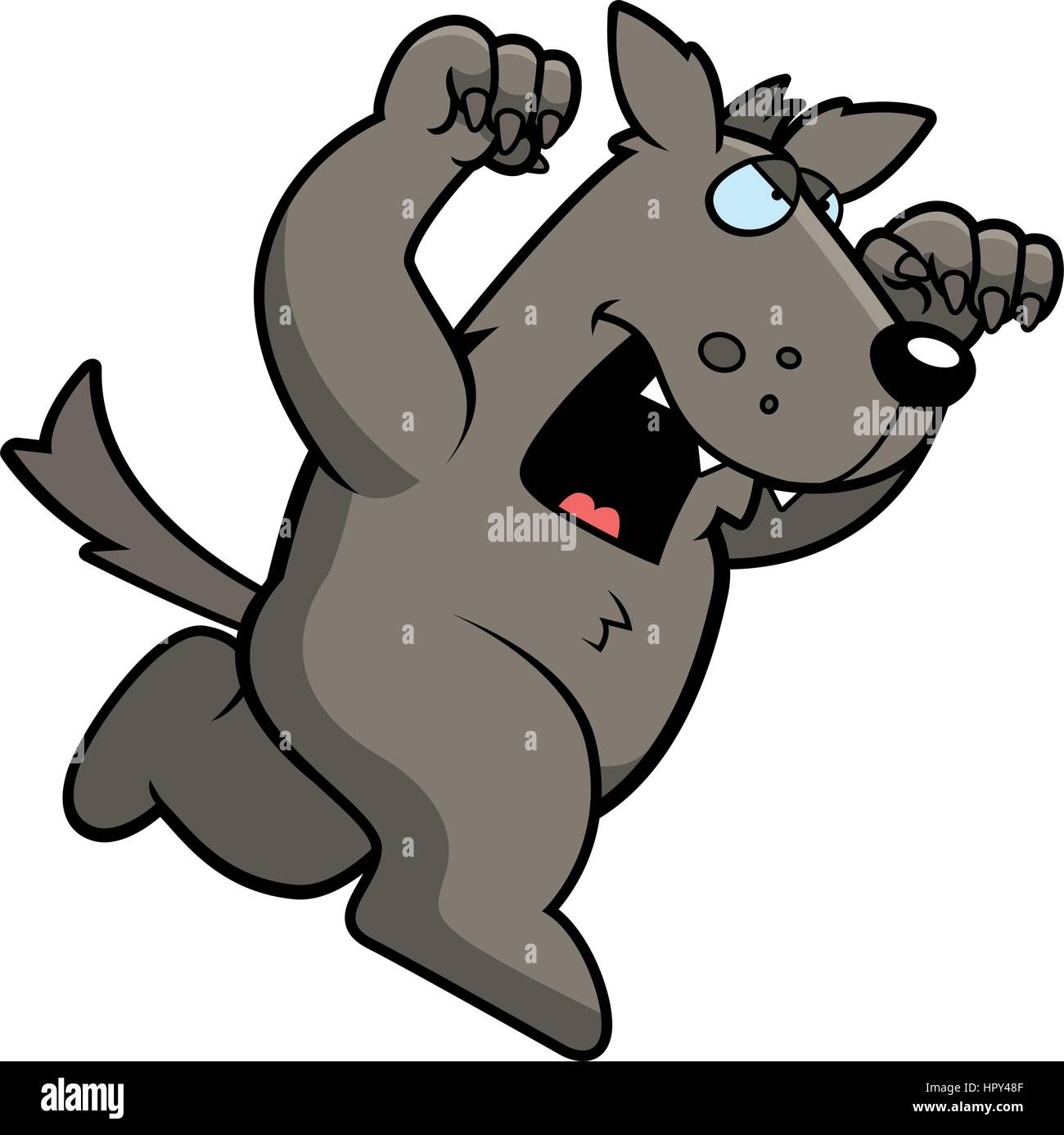 A cartoon wolf running to attack with claws out Stock Vector Image ...