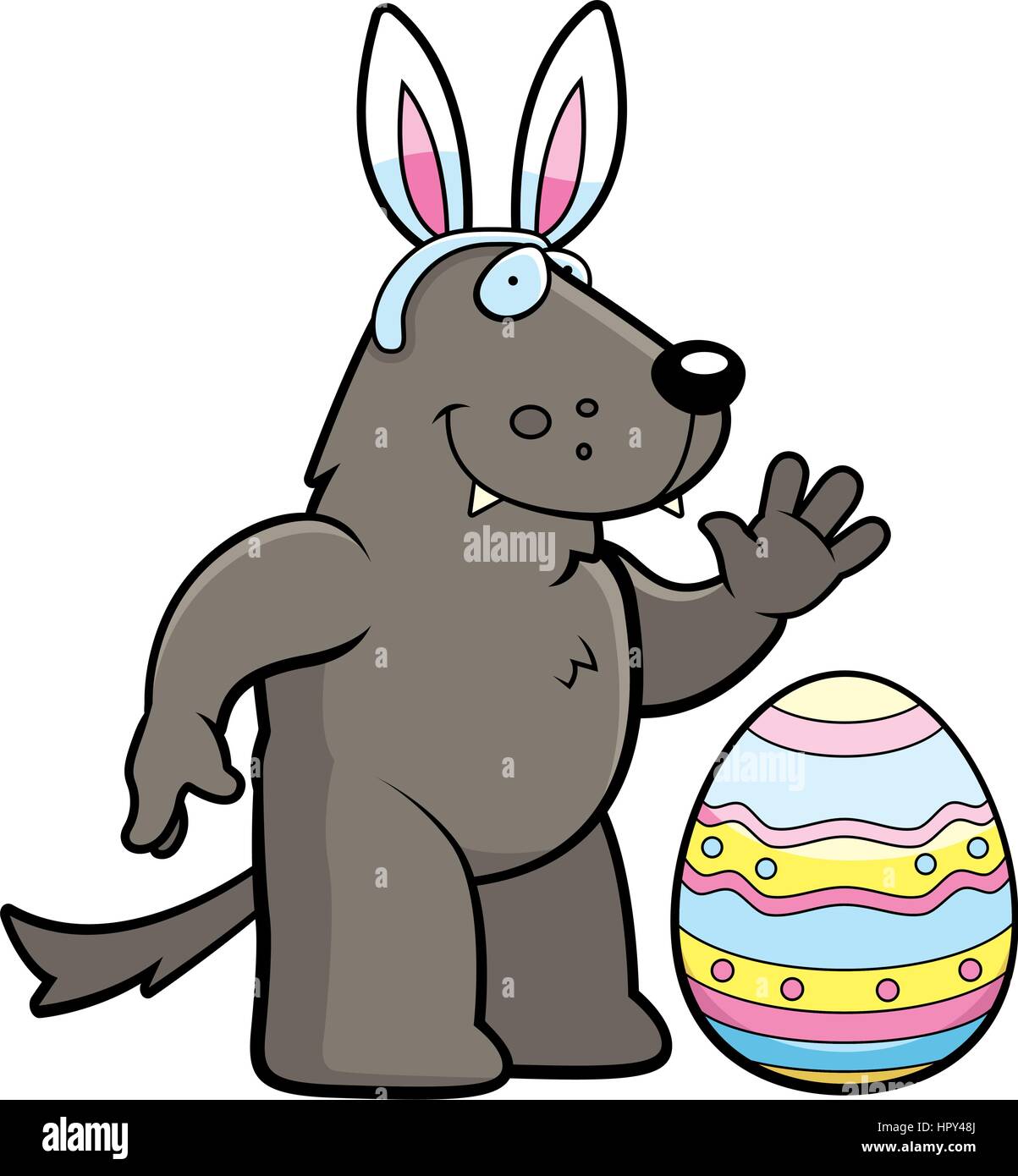 Cartoon waving wolf hi-res stock photography and images - Alamy