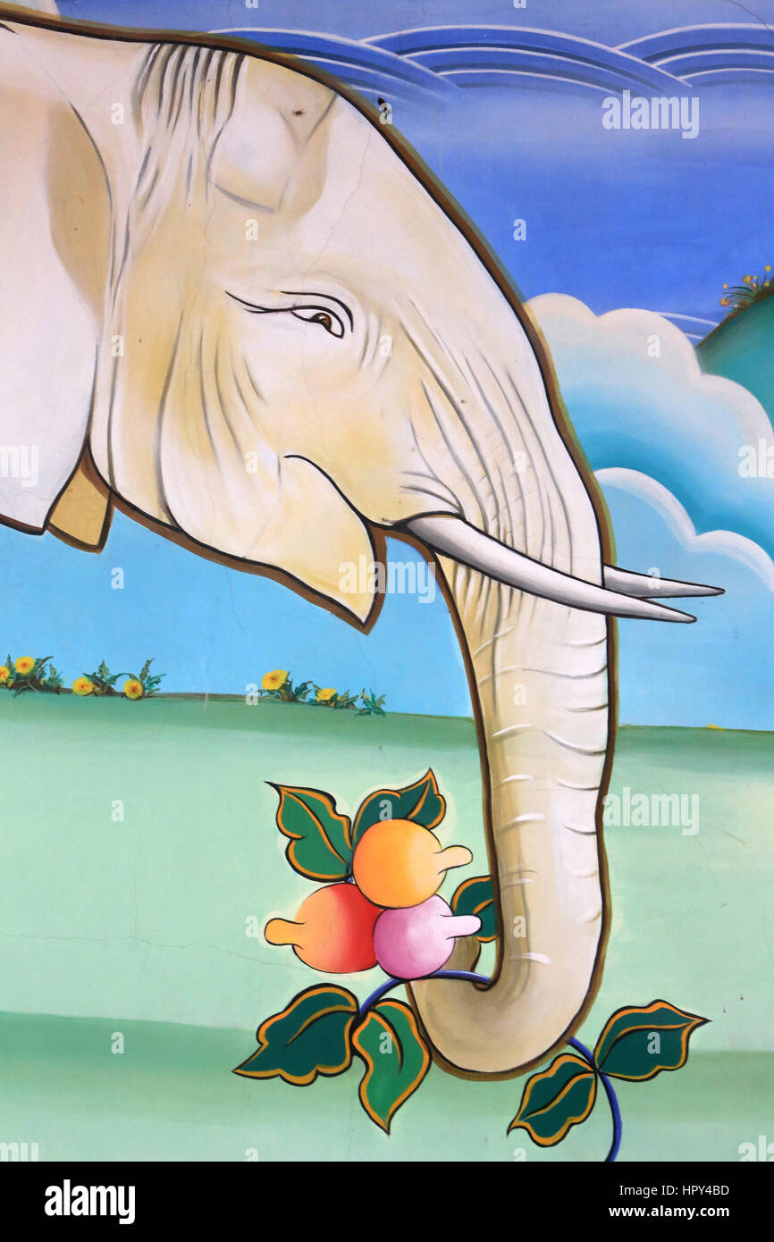 Elephant. Dashang Kagyu Ling congregation. Temple of the Thousand ...