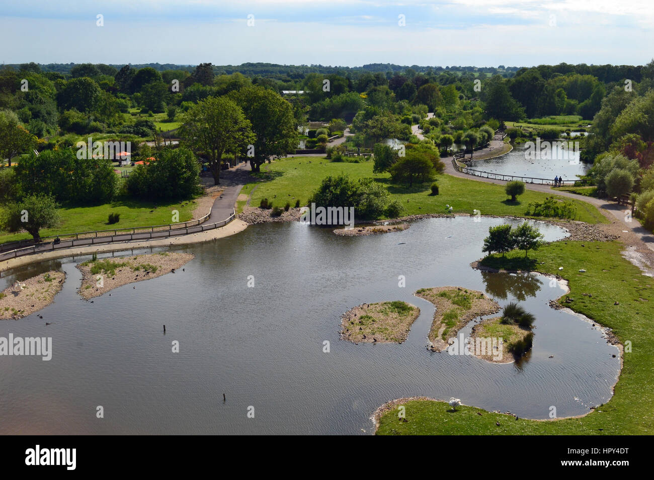 View from the Observatory Tower at Slimbridge Wetland Centre Stock ...