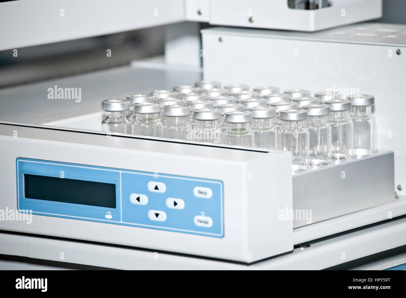 Autosampler implements static headspace technique by syringe Stock ...