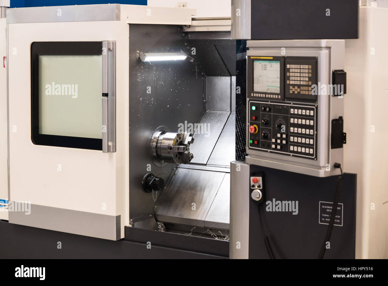 Fast, precise and productive gang type CNC turning center Stock Photo ...