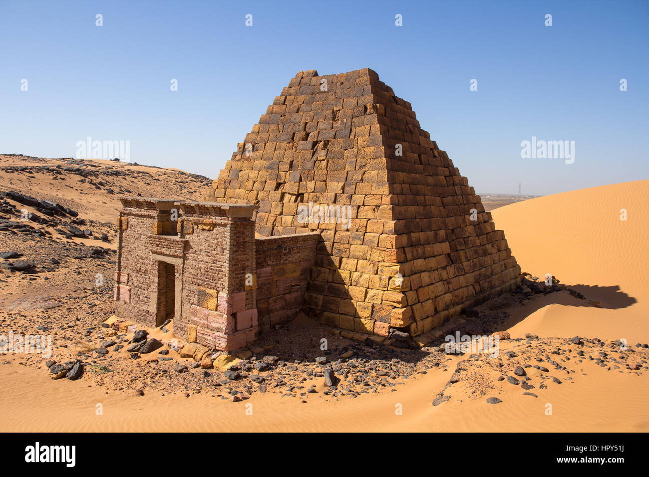 Meroe pyramids at sunrise. Meroe, Sudan Stock Photo - Alamy