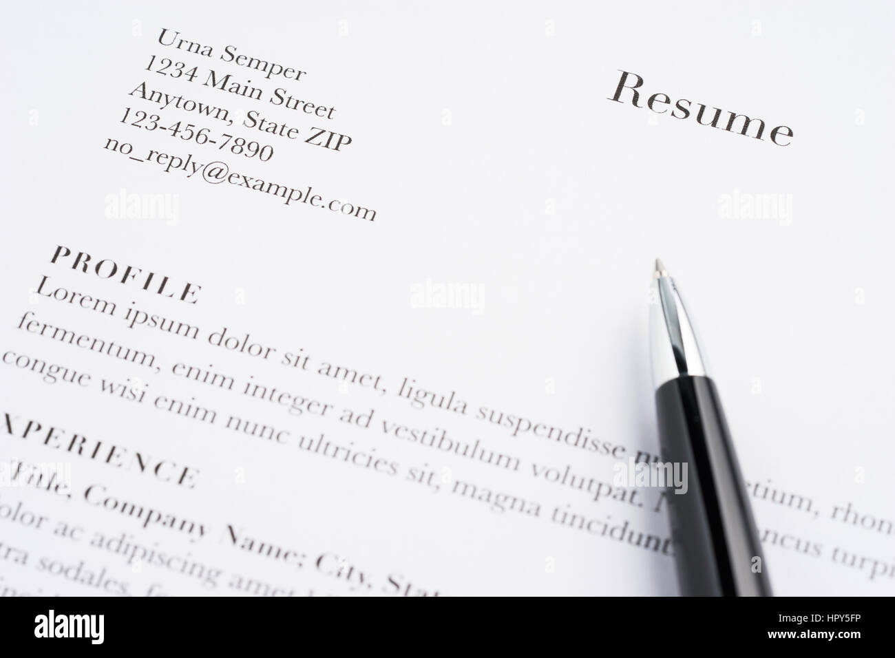 Resume With Pen And Paper High Resolution Stock Photography and Images ...