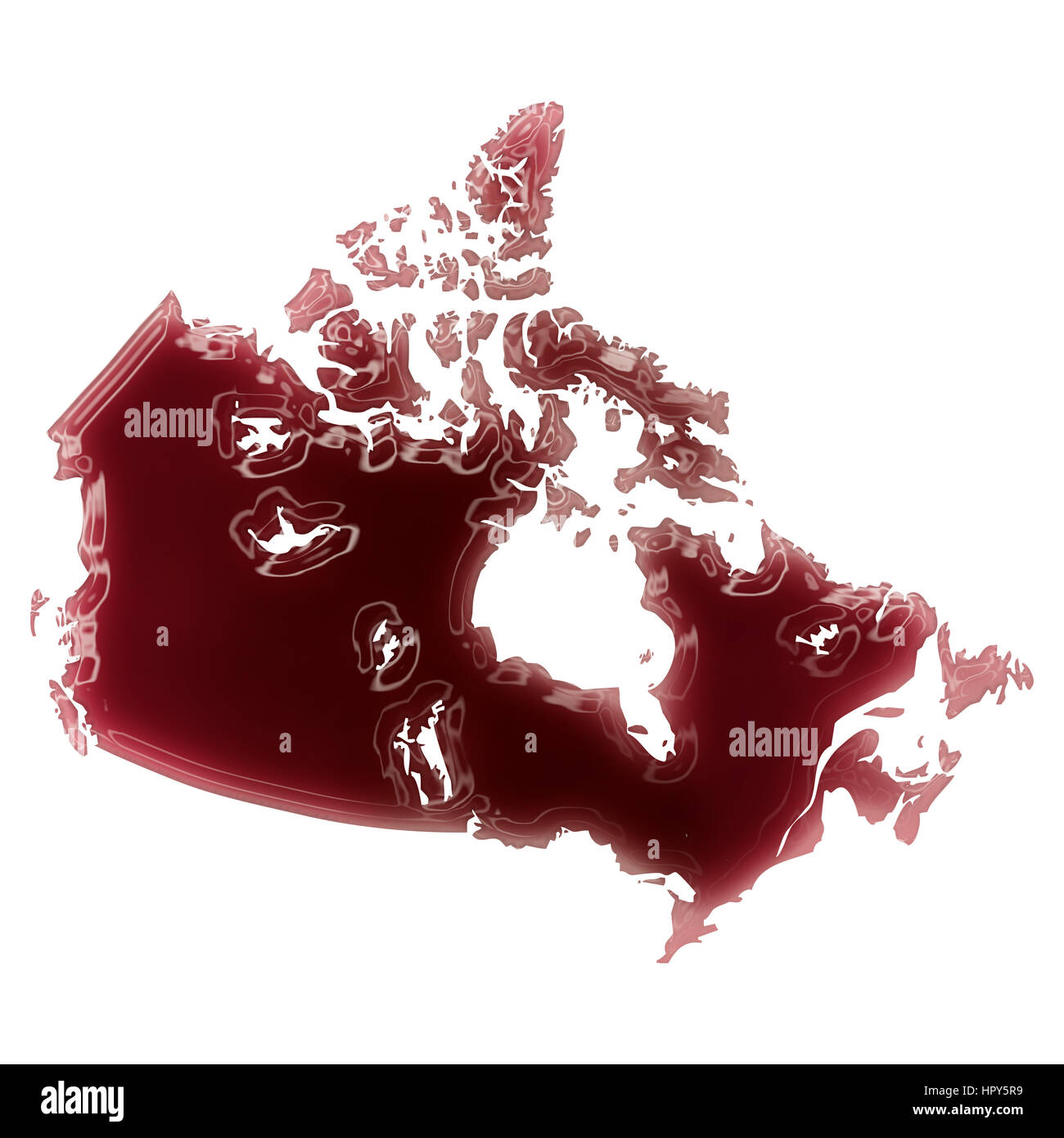 Pool of blood (or wine) that formed the shape of Canada. (series Stock ...