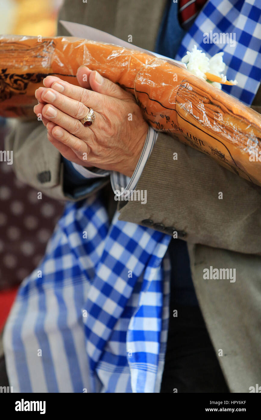 Buddhist robe : Kasaya. Buddhist ceremony : Magha Puja. Wat ...