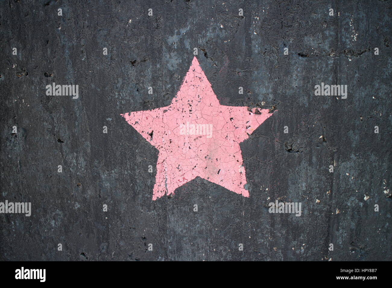 graffiti pentagram, five pointed star , pink color, dark background ...