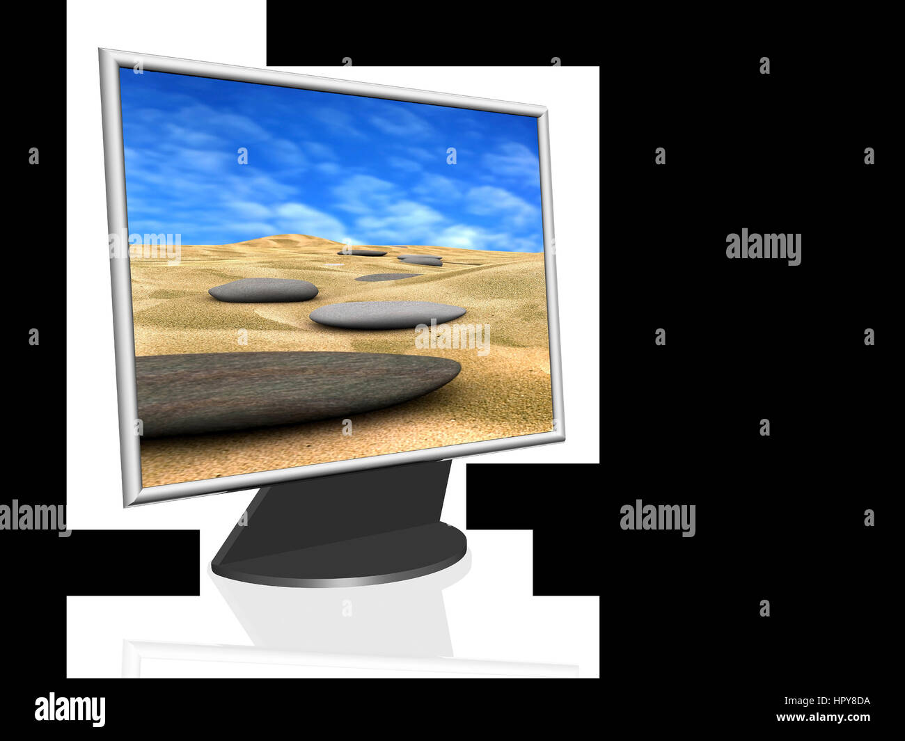 computer screen with a wallpaper Stock Photo - Alamy