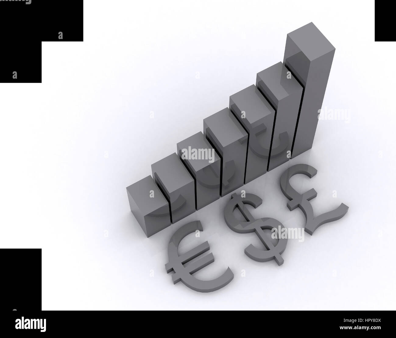 black graphs with currency signs Stock Photo - Alamy