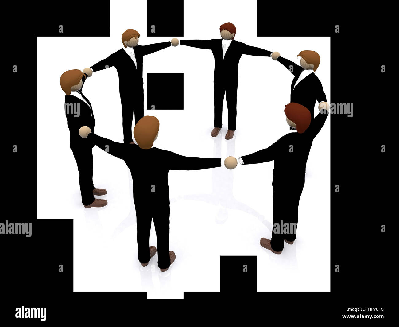 business teamwork 3d illustration over a white background Stock Photo ...