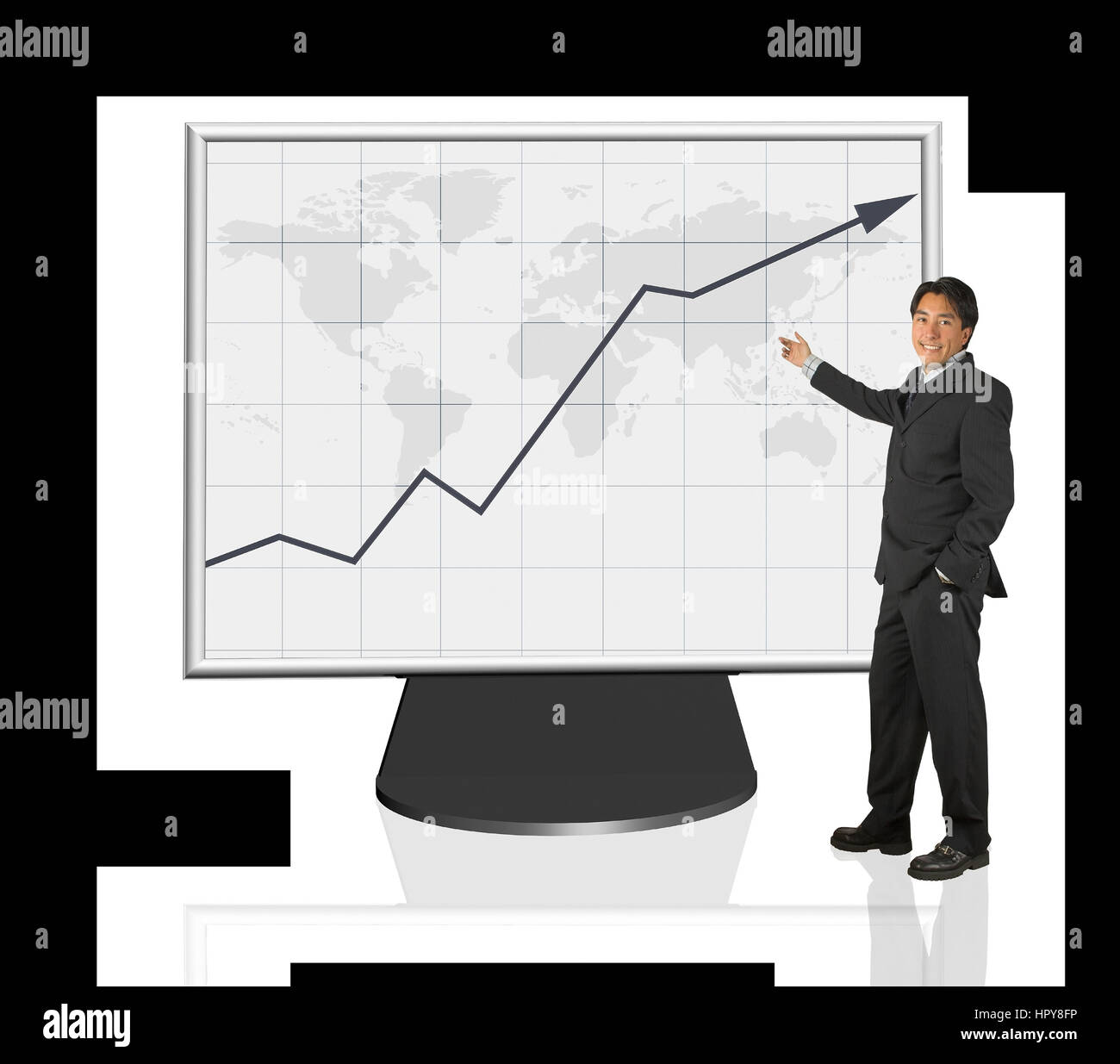 Businessman presenting growth graph Stock Photo - Alamy