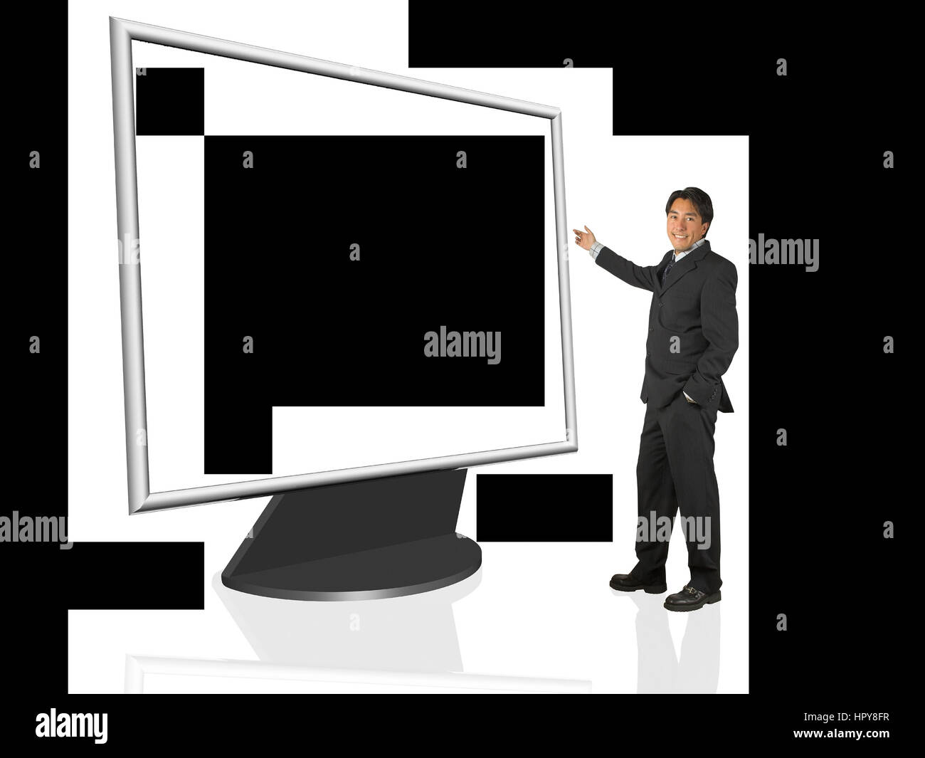 Businessman at coputer screen hi-res stock photography and images - Alamy
